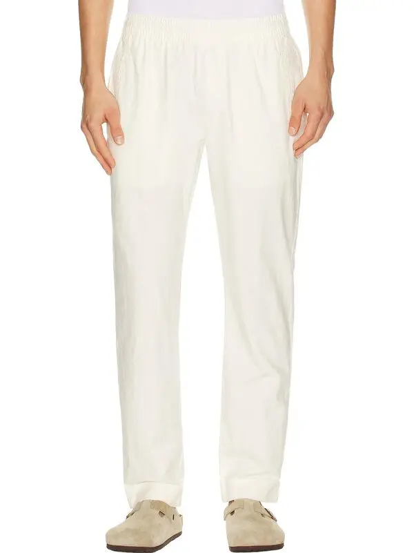 Onia Linen Cotton Stretch Cuff Pant - Egret