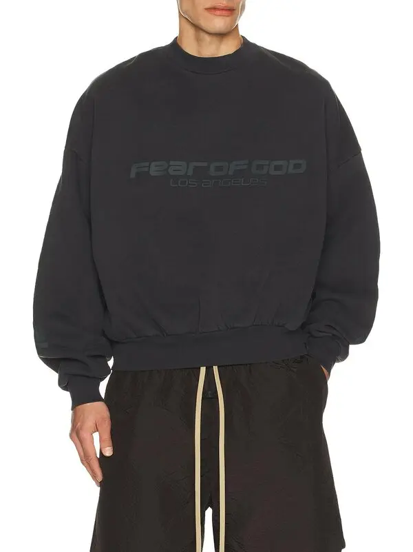 Fear Of God Cropped Relaxed Sweatshirt - Vintage Black