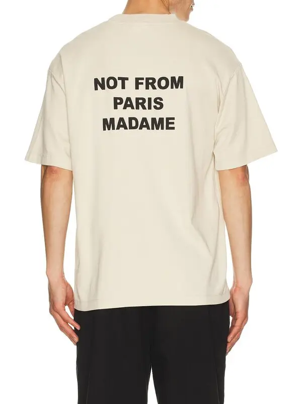 Drole De Monsieur Dr&ocirc;le De Le T-shirt Slogan In Cream - Mastic