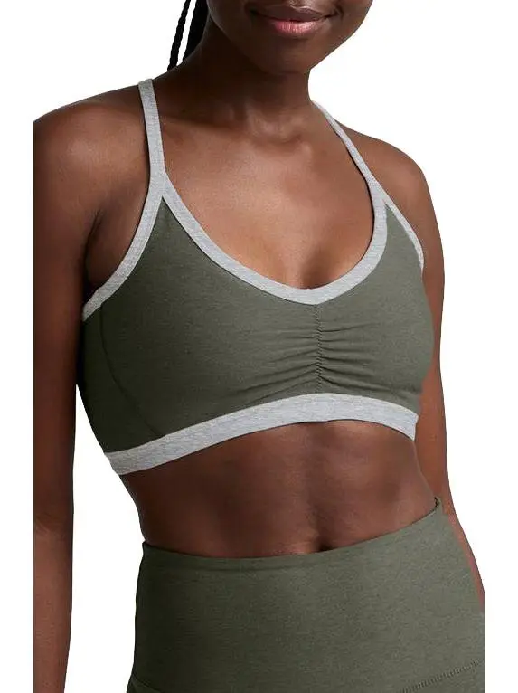 Beyond Yoga Outline Space Dye Sports Bra - Dusty Forest Heather