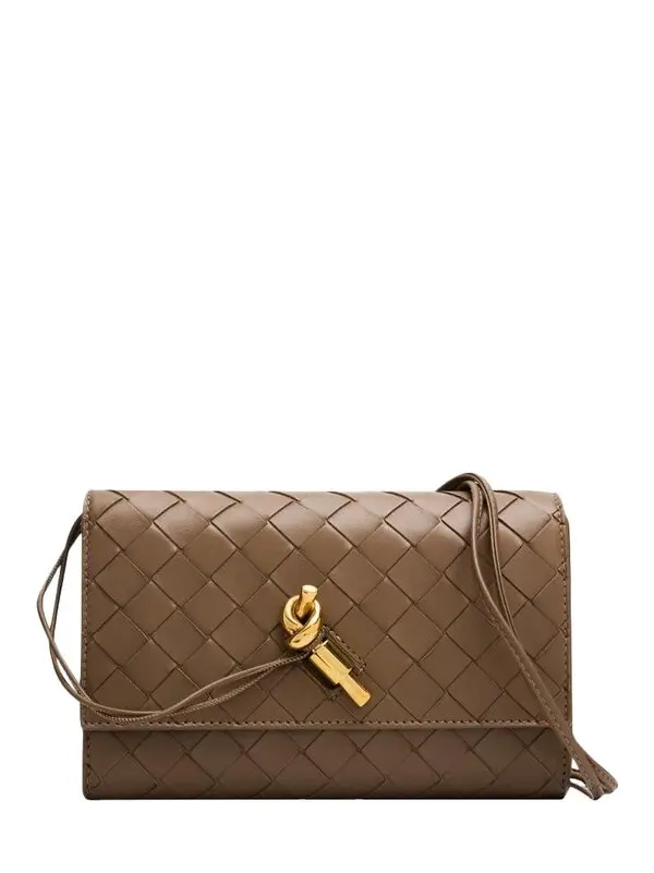 Bottega Veneta Andiamo Leather Pouch - Pinecone