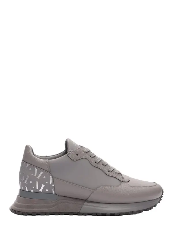 MALLET Popham Tumbled Leather Sneakers - Triple Grey