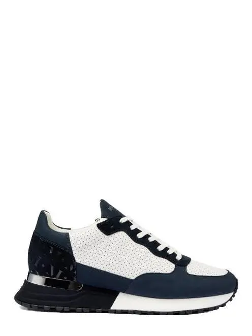 MALLET Popham Perforated Leather Sneakers - Dark Navy