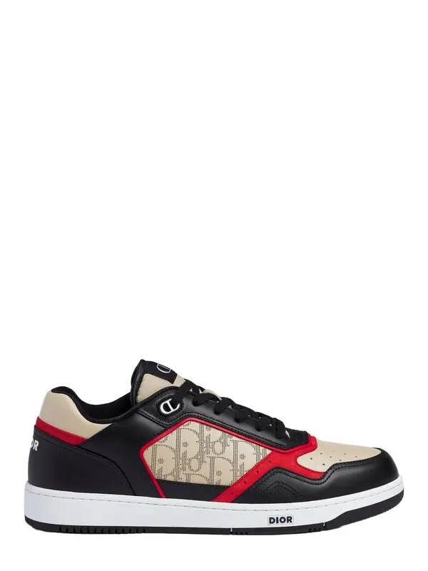 Dior B27 Uptown Low-top Sneaker - Black, Cream And Red Smooth Calfskin With Cream Dior Oblique Galaxy Leather