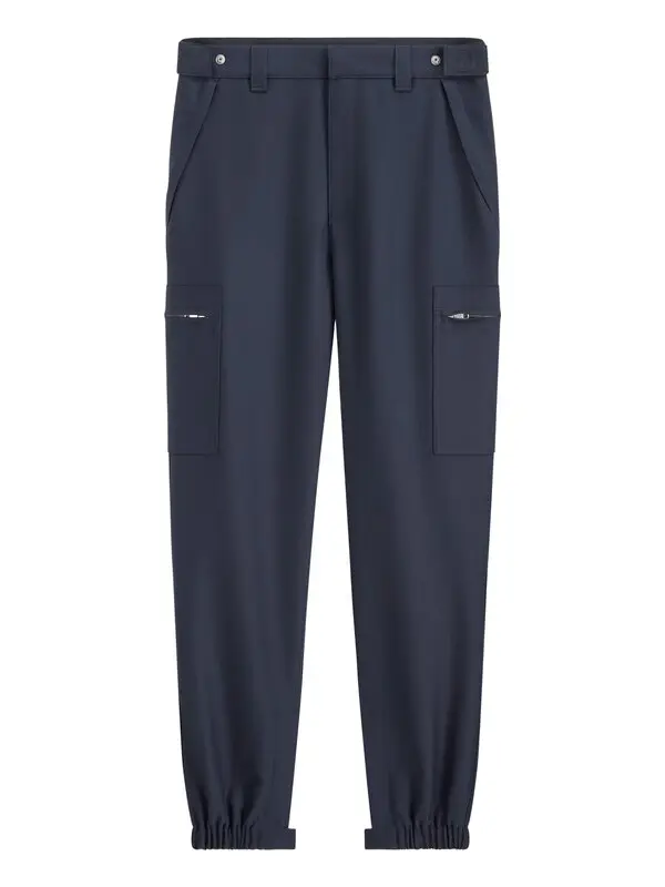 Dior Cargo Pants With Embroidery - Blue Virgin Wool Blend