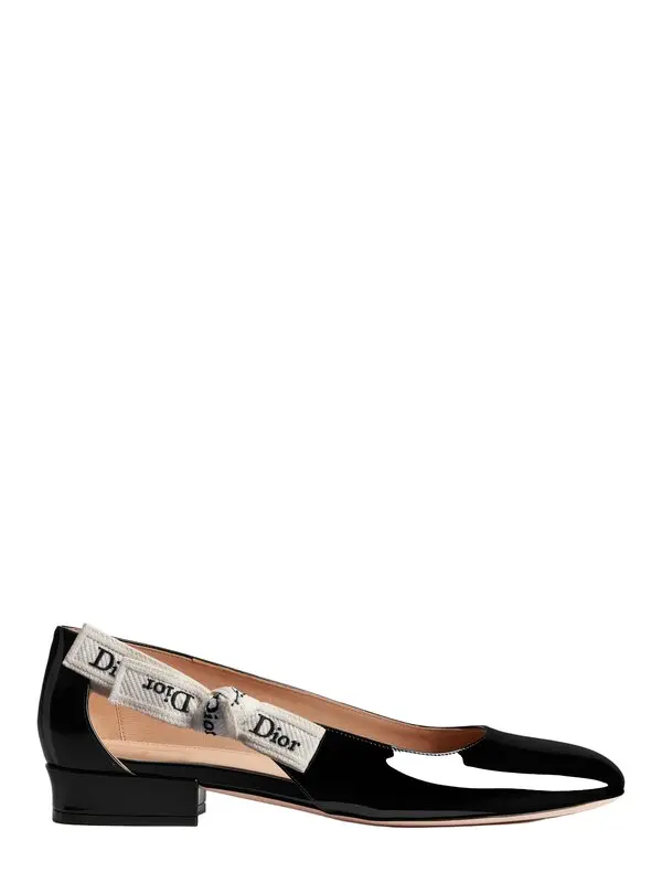 Dior J'adior Ballet Flat - Black Patent Calfskin