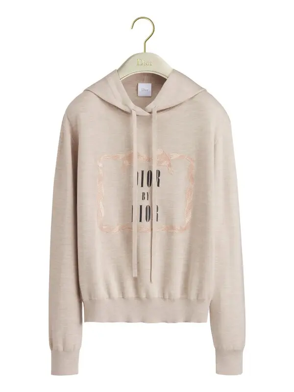 Dior By Hooded Sweatshirt - Beige And Black Cashmere-silk Blend