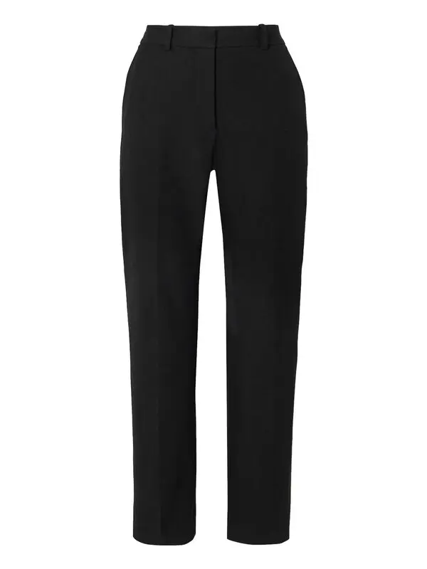 JOSEPH Coleman Cropped Stretch-twill Slim-leg Trousers - Black