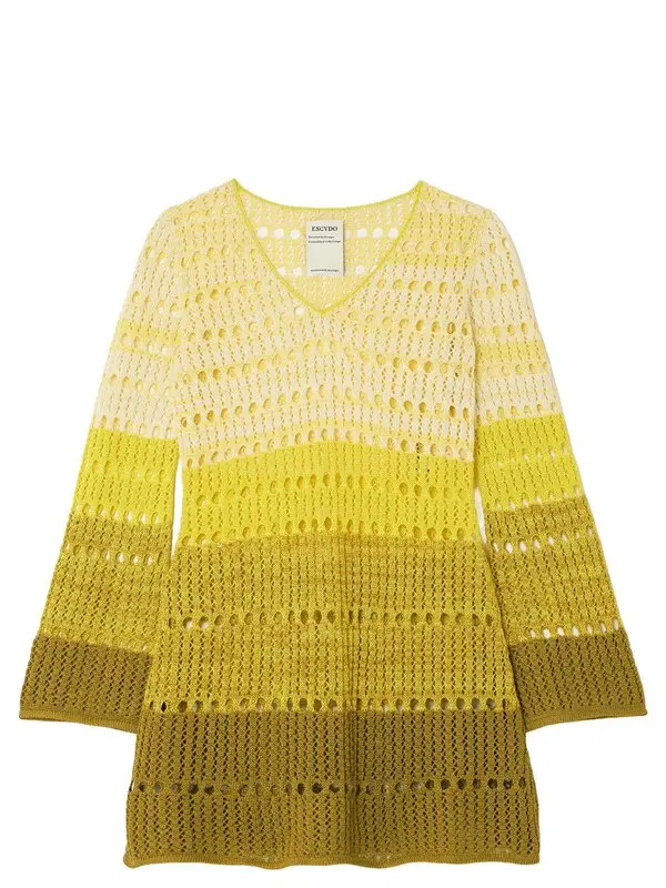 Escvdo Mishi Ombré Knitted Mini Dress - Yellow