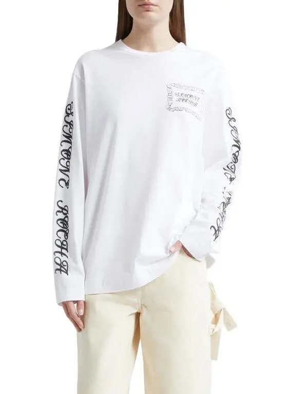 Simone Rocha Pillowcase Logo Print Long-sleeve T-shirt - White/black