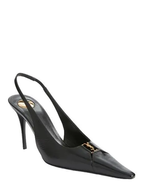 Saint Laurent Babylone Slingback Pump - Nero/nero/nero