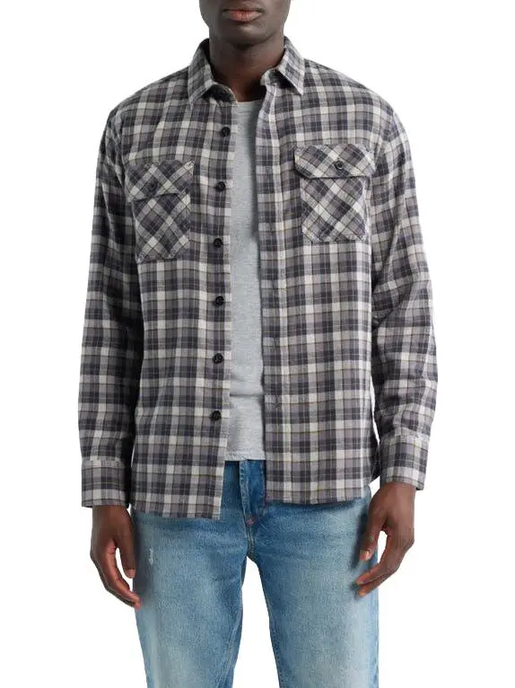 Pendleton Burnside Plaid Flannel Button-up Shirt - Grey Multi Plaid