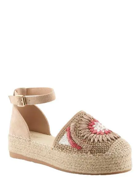 SPRING STEP SHOES Espadrille Platform Sandal - Beige Multi