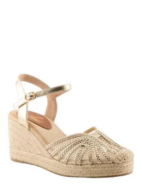 SPRING STEP SHOES Espalli Espadrille Wedge - Gold