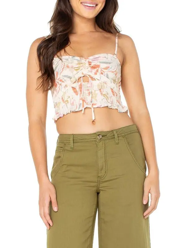 Roxy Floral Fling Crop Camisole - Parchment