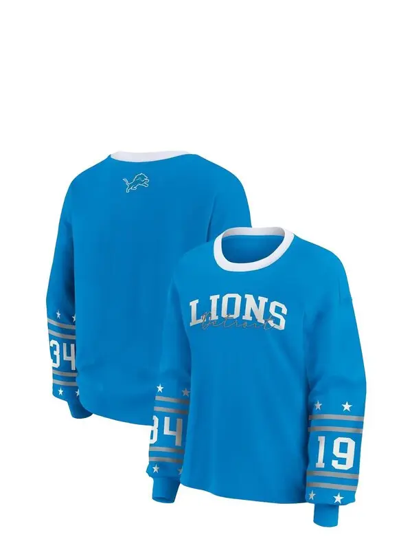 WEAR BY ERIN ANDREWS Detroit Lions Graphic Long Sleeve T-shirt - Blue