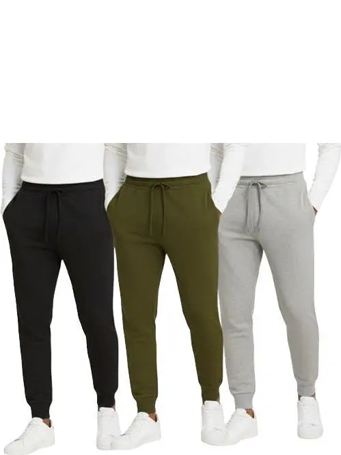 BENBEN 3 Pack Ultra Soft Fleece Joggers Sweatpants - Charcoal/green/grey