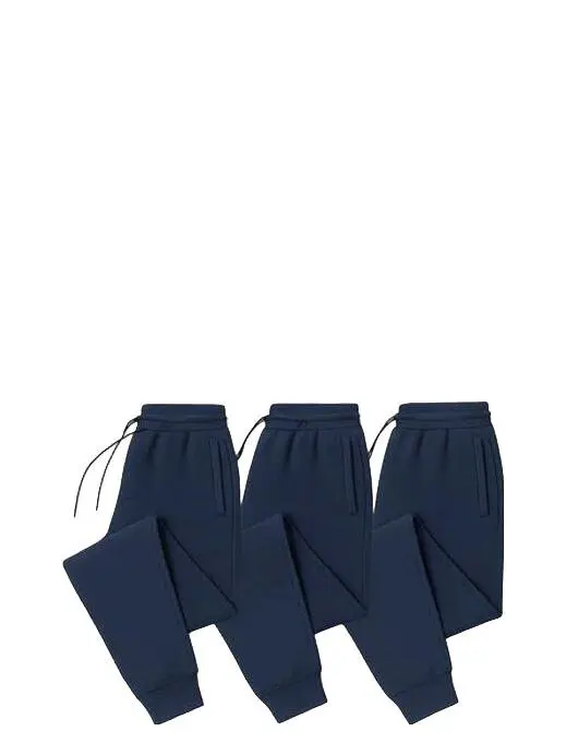 BENBEN 3 Pack Ultra Soft Fleece Joggers Sweatpants - Navy/navy/navy