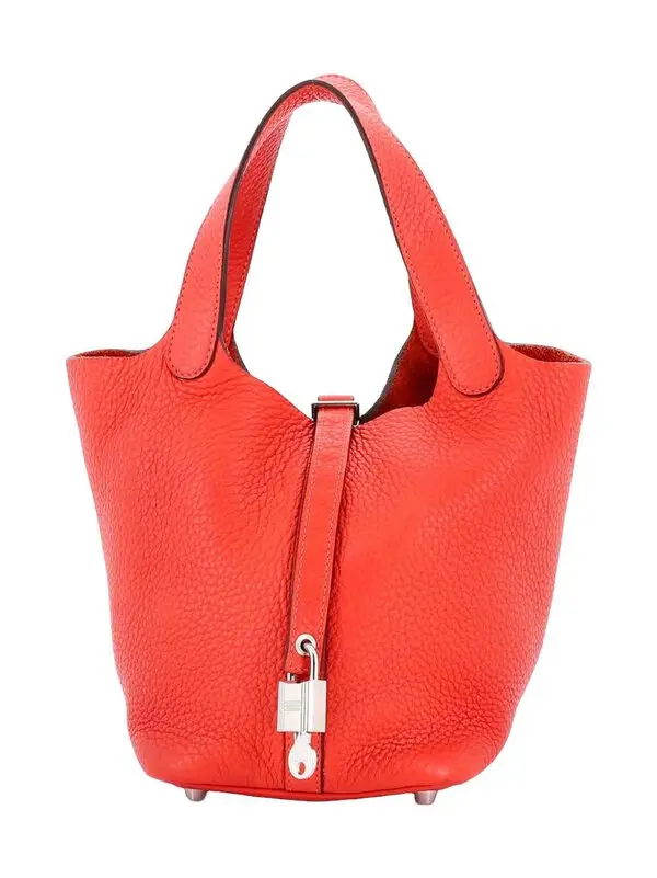 HERMES Picotin Lock Bag Clemence Pm - Rouge Pivoine