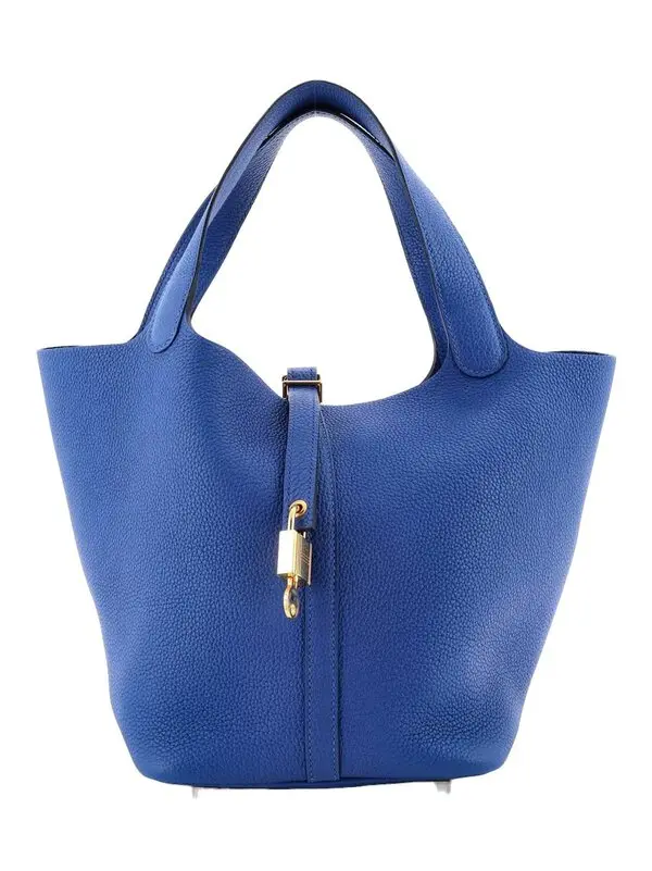 HERMES Picotin Lock Bag Clemence Mm - Bleu France