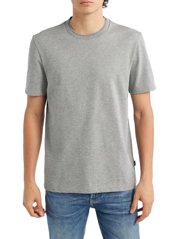 BOSS Thompson Tipped Cotton Blend T-shirt - Silver