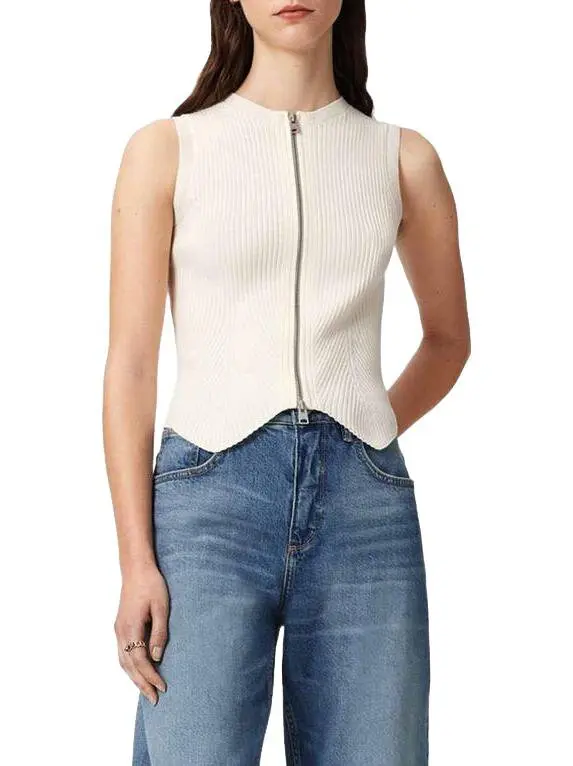 ALLSAINTS Cruz Rib Knit Sweater Vest - Chalk White