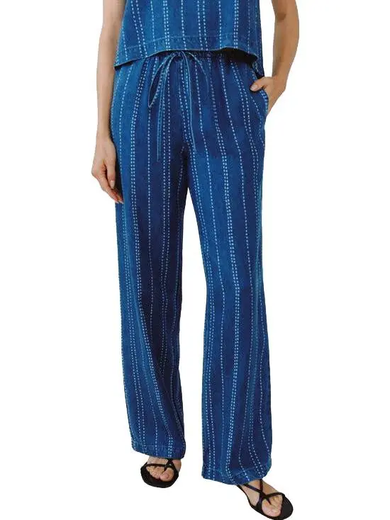 Bella Dahl Tencel™ Wide Leg Pants - Indigo Stripe