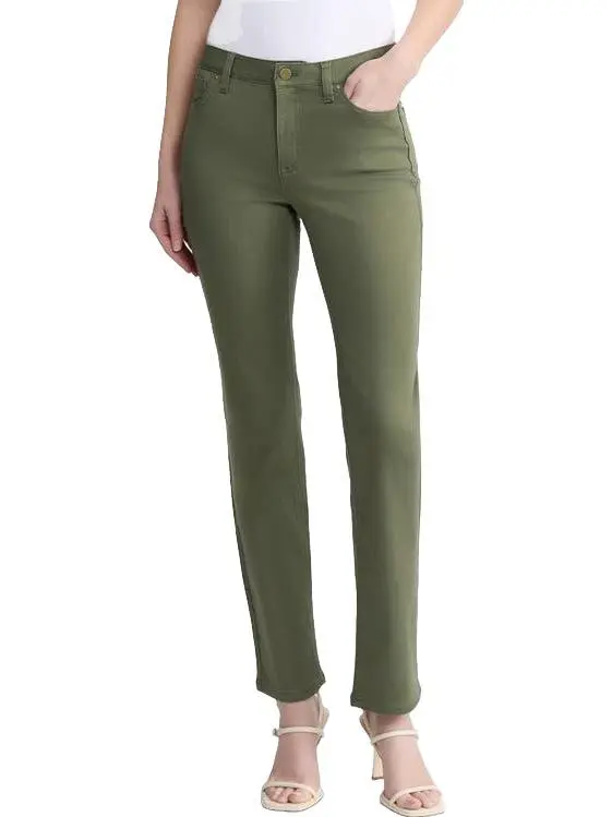 Jones New York Lexington Straight-leg Pants - Fatigue Green