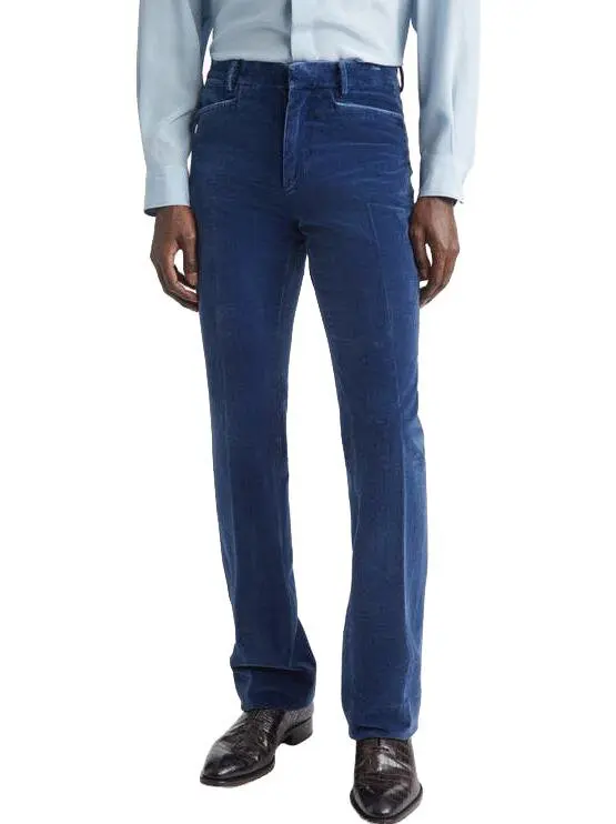 TOM FORD Velveteen Straight Leg Pants - Indigo