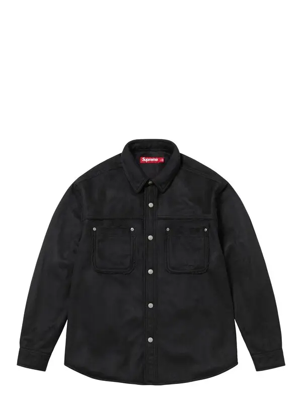 Supreme Faux Suede Snap Shirt - Black
