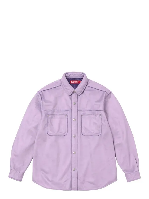 Supreme Faux Suede Snap Shirt - Purple