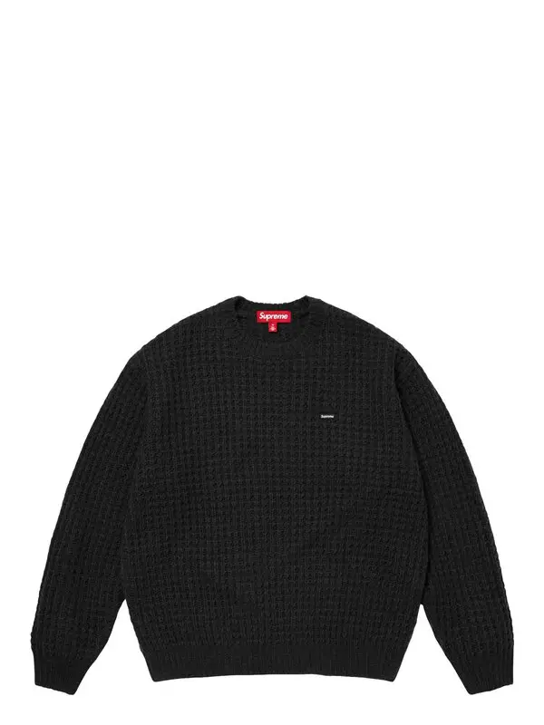 Supreme Small Box Waffle Sweater - Black