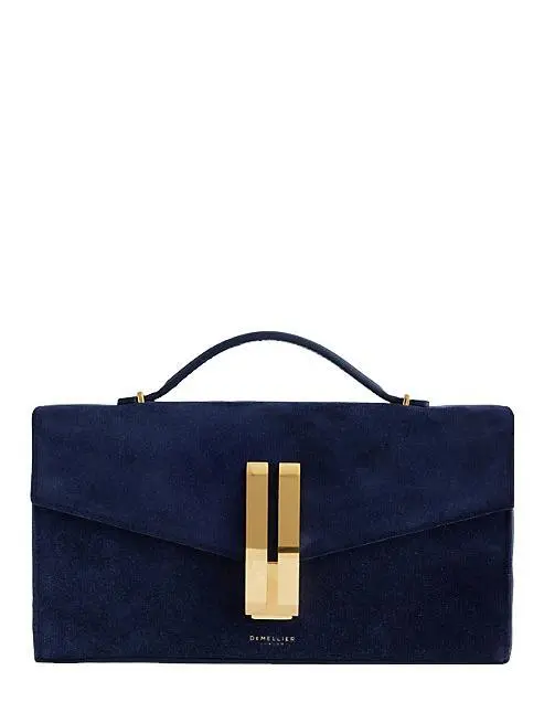 DEMELLIER Vancouver Suede Clutch - Mn.blue/mn.blue