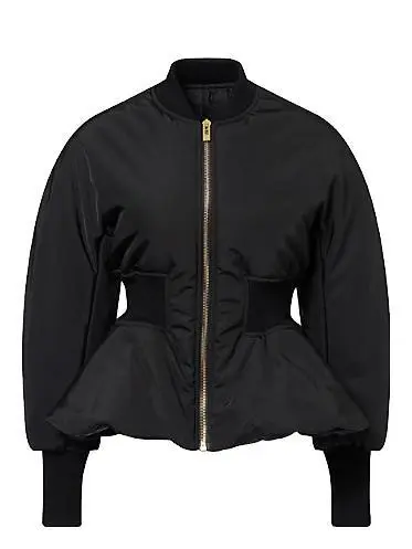 Alaïa Woven Peplum-hem Bomber Jacket - Noir