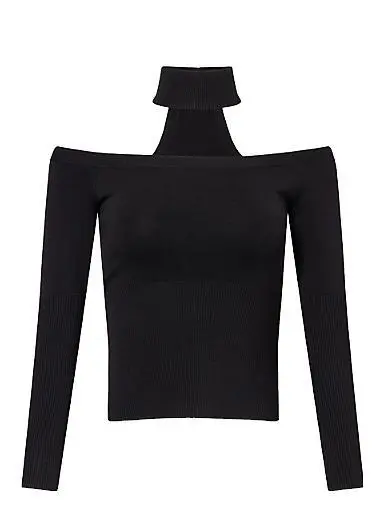 Simkhai Lila Off-shoulder Stretch-knit Top - Black