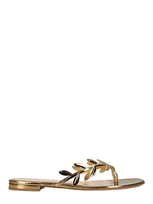 GIANVITO ROSSI Leaf Leather Sandals - Bronze
