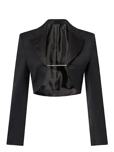 Alaïa Wool Tuxedo Bolero With Peak Lapels - Noir Alaia
