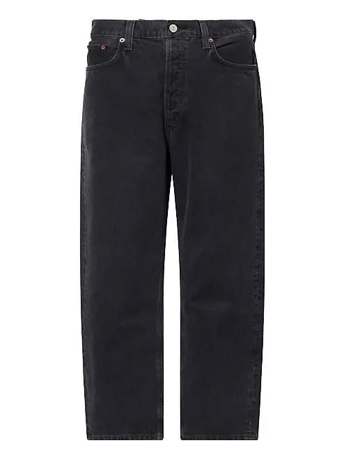 AGOLDE 90s Cropped Straight-leg Jeans - Kember (saturated Blk)