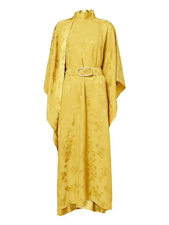 TALLER MARMO La Luna Floral Jacquard Woven Kaftan - Amber