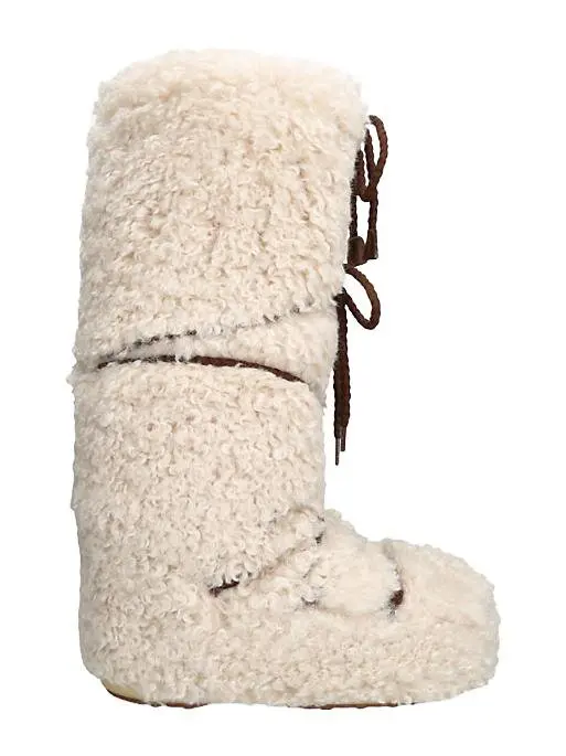 Moon Boot Icon Curly Shell Boots - Beige
