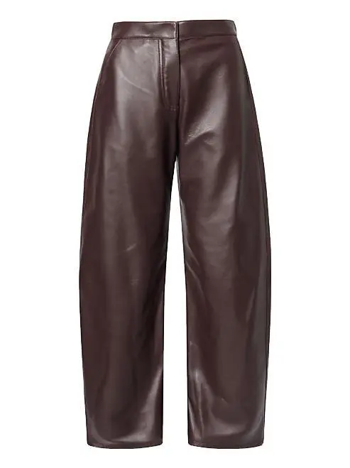 Alaïa Barrel Leather Trousers - Acajou