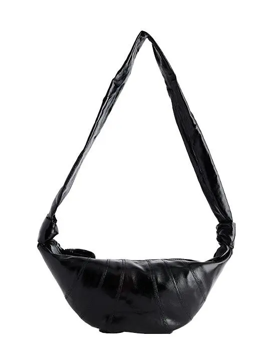 LEMAIRE Medium Croissant Coated-cotton Shoulder Bag - Black