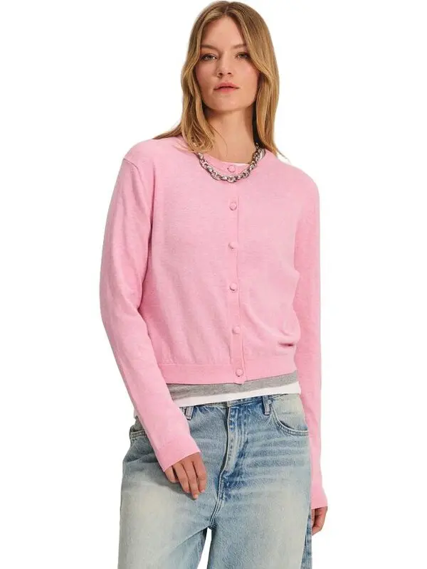 Velvet By Graham & Spencer Angelica Cotton Cashmere Cardigan - Pink