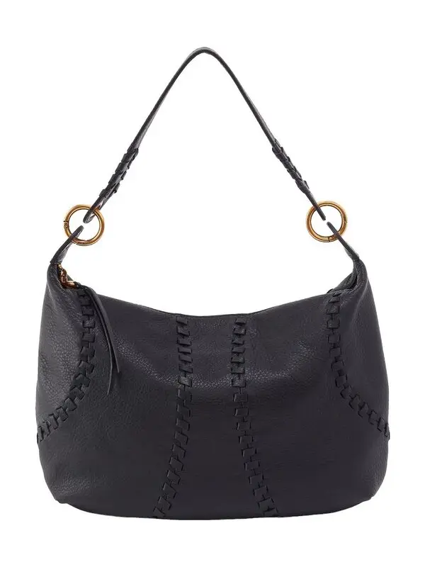 Hobo Opal Leather Shoulder Bag - Black