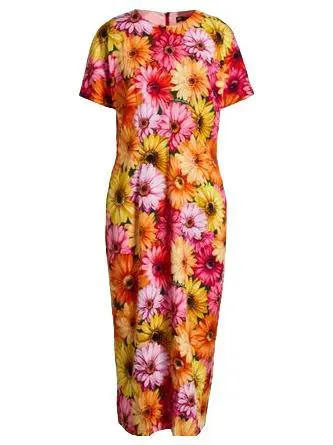 Dolce & Gabbana Floral-print Midi Dress - Pink