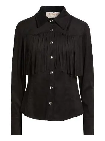 KAOS JEANS Fringed Overshirt - Black