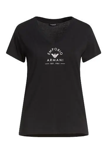 Emporio Armani Logo-print Cotton T-shirt - Black