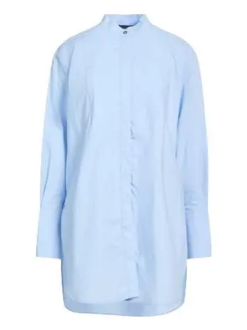 Emporio Armani Long Sleeve Cotton Poplin Shirt - Blue