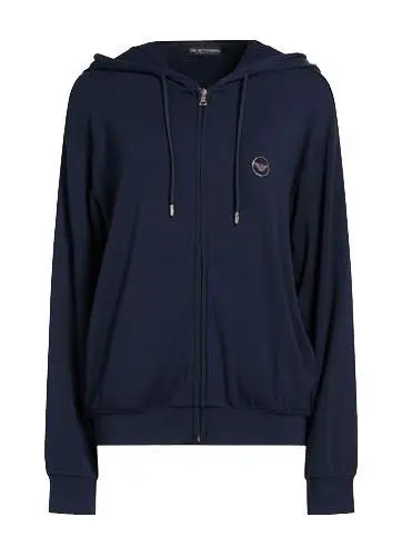 Emporio Armani Viscose Blend Zip-up Sweatshirt - Blue