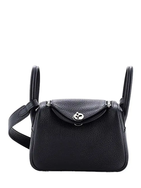 HERMES Mini Lindy Bag Clemence - Black